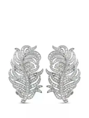 LB EXCLUSIVE Feather-shape Diamond Earrings - Silver