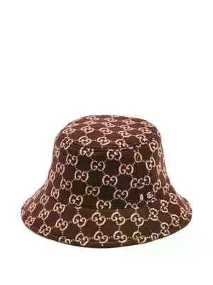 Gucci Gg Monogram Bucket Hat - Brown