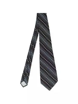 Saint Laurent Patterned Silk Necktie - Blue