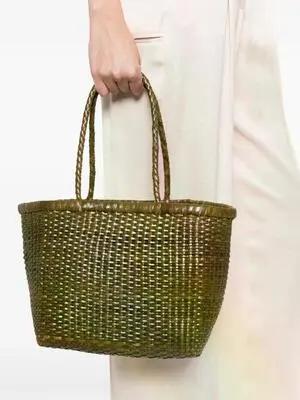 Dragon Diffusion Small Grace Basket Woven Tote Bag - Green
