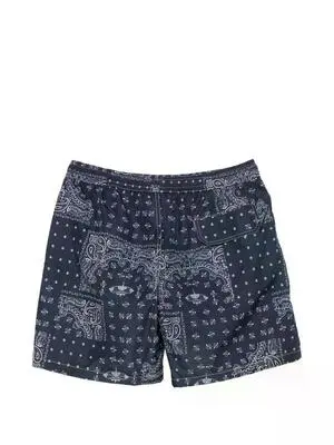 Eleventy Paisley-print Swim Shorts - Blue