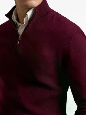 Ralph Lauren Purple Label Birdseye Quarter-zip Sweater - Red