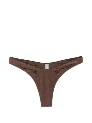 Frankies Bikinis Floral Bikini Bottom - Brown