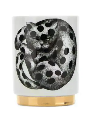 FORNASETTI Cat-print Candle - White