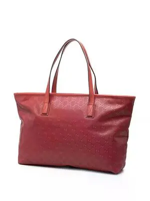 Gucci Gg Imprime Coated Canvas Tote Bag - Red