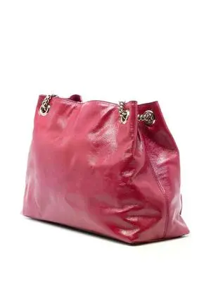 Gucci Medium Patent Soho Chain Tote Bag - Pink