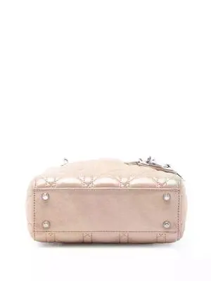 Dior 2015 Mini Iridescent Lambskin Cannage Lady Satchel - Brown