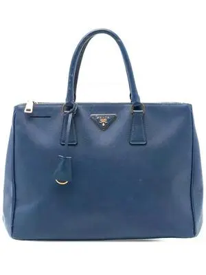 Prada Galleria Double Zip Tote Bag - Blue