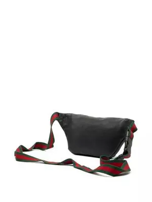 Gucci Small Grained Calfskin Logo Belt Bag - Black
