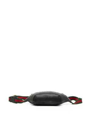 Gucci Small Grained Calfskin Logo Belt Bag - Black