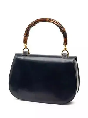 Gucci 20th Century Calfskin Bamboo Night Handbag - Blue