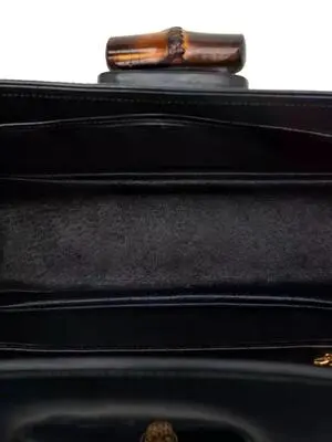 Gucci 20th Century Calfskin Bamboo Night Handbag - Blue