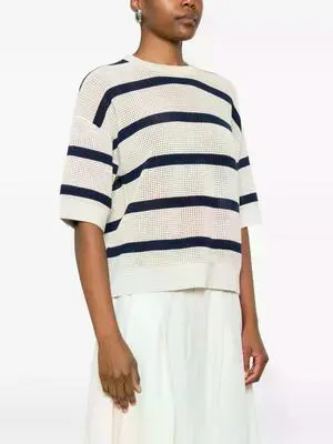 Brunello Cucinelli Striped Knit T-shirt
