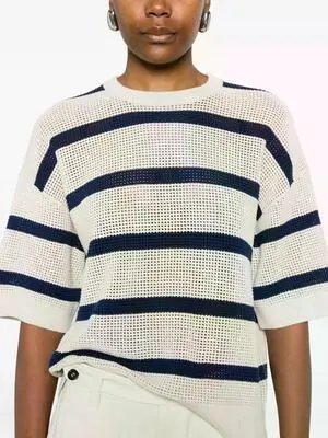 Brunello Cucinelli Striped Knit T-shirt