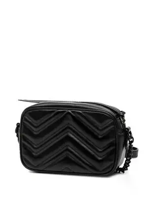 Gucci Mini Gg Marmont Matelasse Leather Crossbody Bag - Black