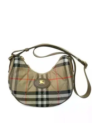 Burberry Horseshoe Quilted Check Crossbody Bag - Neutrals