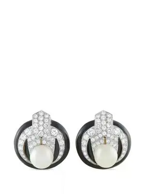 LB EXCLUSIVE Pearl-embellishment Clip-on Earrings - Silver