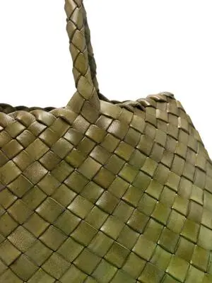 Dragon Diffusion Small Santa Croce Woven Leather Tote Bag - Green