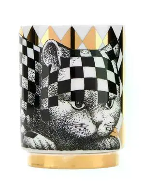FORNASETTI Printed Candle - White