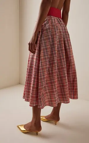 Rosie Assoulin Exclusive Pleated Silk-blend Full Midi Skirt