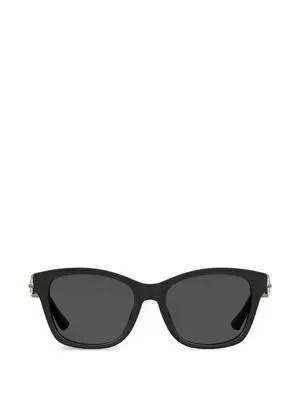 Moschino Buckle-detail Square Frame Sunglasses - Black