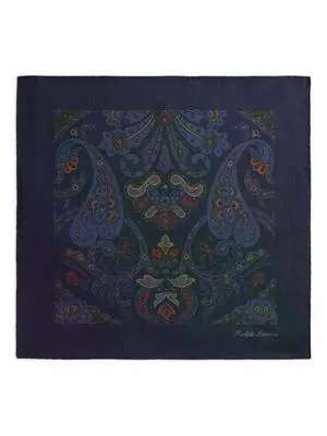 Ralph Lauren Purple Label Paisley-pattern Pocket Square - Blue