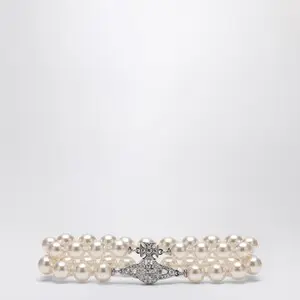 VIVIENNE WESTWOOD Double Row Pearl Bracelet With Orb Charm - Metal