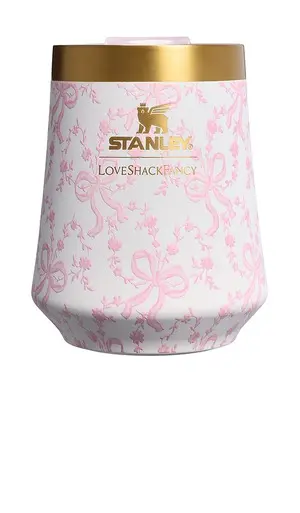 STANLEY X Loveshackfancy The Reserve Wine Tumbler Set Of 2 In Pink - Coquette Bow Chantilly