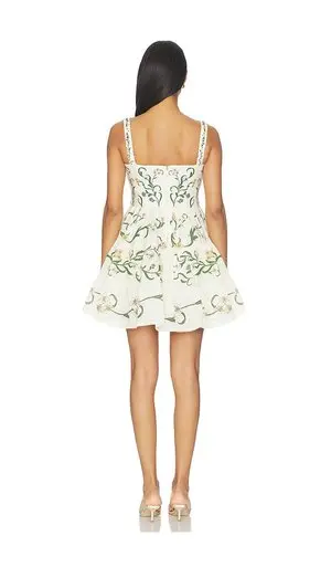 Agua Bendita Linen Mini Dress With Embroidery