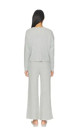 Polo Ralph Lauren Crew Neck Wide Leg Pant Set - Heather Grey
