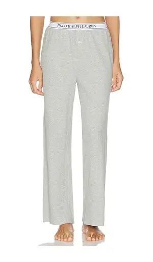Polo Ralph Lauren Crew Neck Wide Leg Pant Set - Heather Grey
