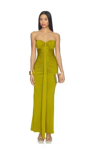 Superdown Strapless Draped Maxi Dress - Green