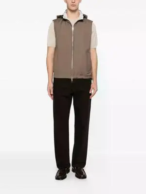 MONTECORE Hooded Zip Gilet - Brown