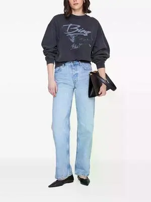 ANINE BING Spencer Graphic Print Sweatshirt - Black