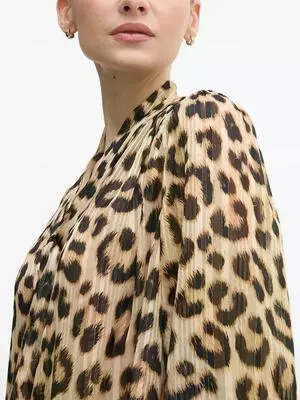 OUI Leopard Print Tie Blouse