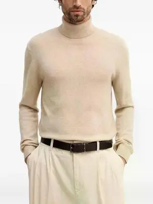 BENETTON Roll Neck Long Sleeve Sweater - Neutrals