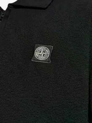 Stone Island Zip-up Polo Shirt - Black