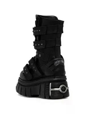 NEW ROCK Buckle-studded Platform Boots