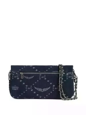 Zadig&Voltaire Rock Denim Monogram Chain Crossbody Bag