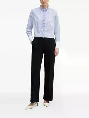 OUI Striped Ruffled Shirt