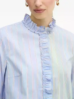 OUI Striped Ruffled Shirt