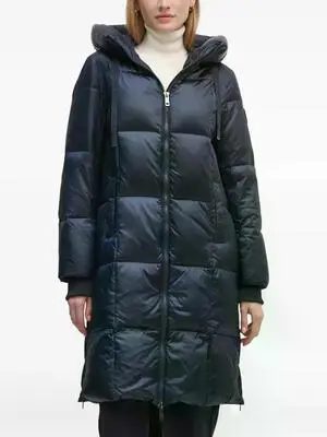 MOS MOSH Quilted Coat With Hood - Blue