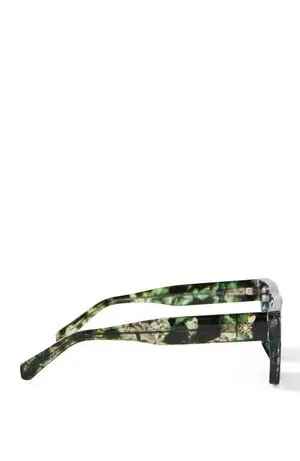 COTTON ON Visionary Rectangle Sunglasses - Green And Black Tort Black
