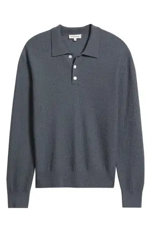 FRAME Long Sleeve Wool Polo Sweater