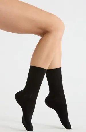 Nordstrom Ribbed Dress Socks - Black