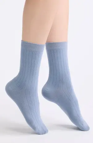 Nordstrom Ribbed Dress Socks - Blue Blizzard