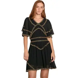 BELLE & BLOOM Beaded Trim Mini Dress