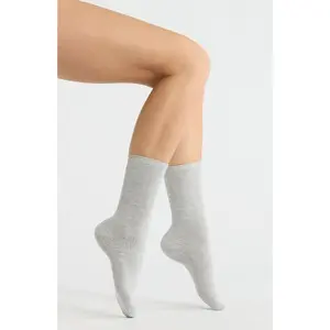 Nordstrom Everyday Rib Crew Socks - Grey Heather