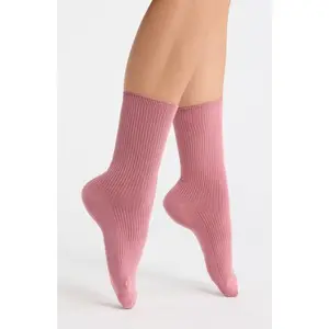 Nordstrom Everyday Rib Crew Socks - Pink Compact