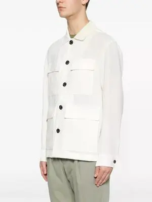 MONTECORE Buttoned Flap-pocket Overshirt - White